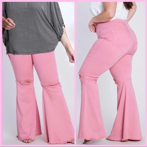 Vibrant | Jeans | Vibrant Pink Bell Bottoms X3x Plus Size | Poshmark